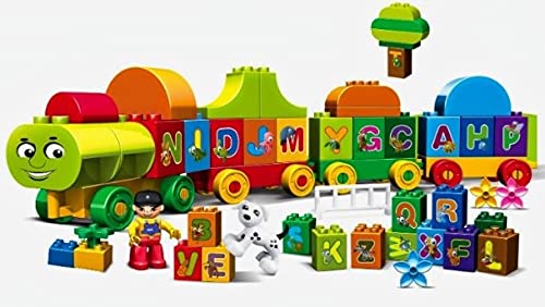 PRIMEFAIR Colorful Alphabet Train Building Blocks Learning Letters ...