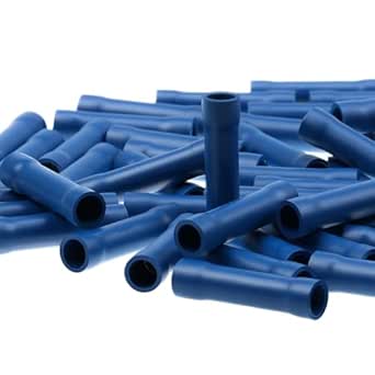AIRIC Blue Butt Connectors Crimp Splice Terminals 100 pcs 16-14 AWG ...
