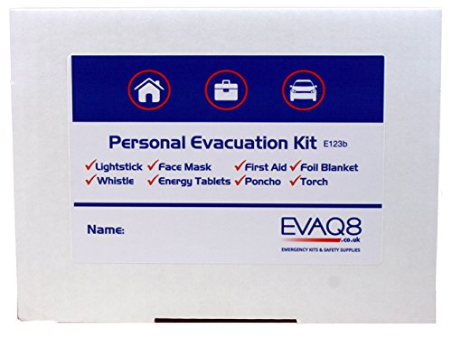EVAQ8 Emergency Evacuation Pack for 1 Person – Ideal for Offices – Military Ration Packs