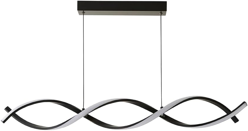ValueLights | Matt Black Double Twist Ceiling Light with Integrated LED ...