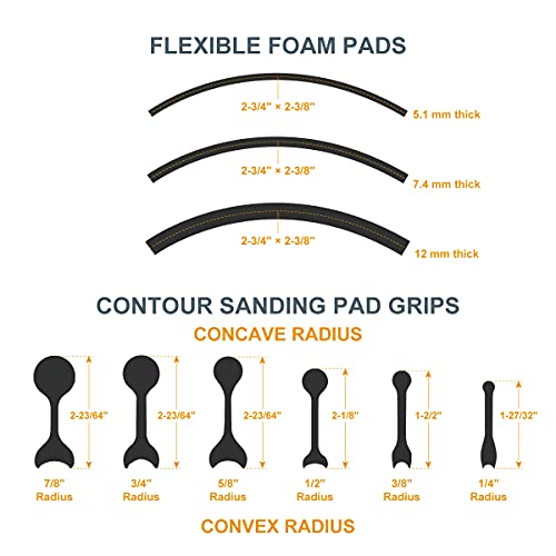Snapklik.com : 71584 Angled Contour Sanding Pad And Grips For Inside ...