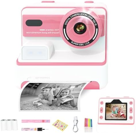 Kids Camera for Girls Boys, Instant Camera for Kids with Print Photo ...
