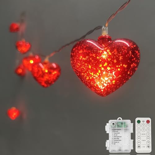 Amazon.com: AOSTAR Valentine Lights Heart Shaped String Lights for ...
