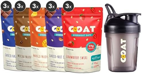 GOAT Life Overnight Oats 1.035kg with Sipper Bottle | High Protein (24g ...