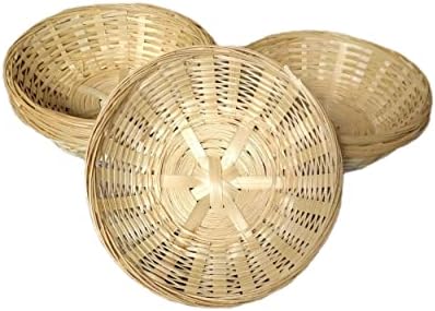 TOPZEA 10 Pack Round Gift Baskets, 8 Inch/20cm Natural Bamboo Woven ...
