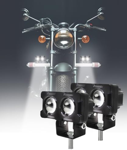 FABTEC 2 Eye Led Mini Drive Fog Light Projector Light with White/Yellow ...