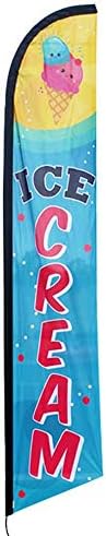 Amazon.com : Ice Cream Sign - Swooper Flag - Ice Cream Decorations for ...