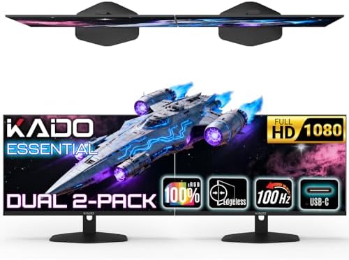 Amazon.com: Kado Dual Monitor Setup - 2-Pack 27-inch 1920x1080 FHD IPS ...