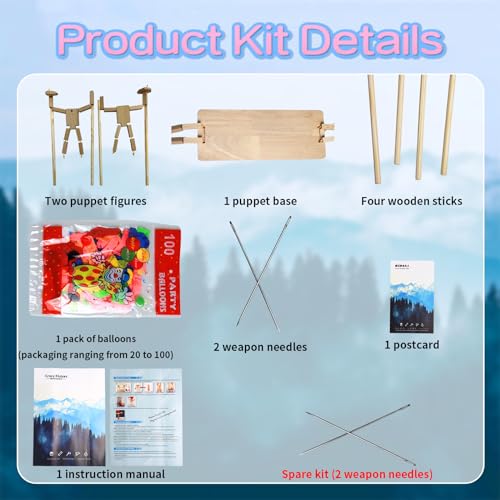 Balloon Bamboo Man Battle, 2024 Handmade Wooden Fencing Puppets ...