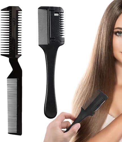 2PCS Hair Thinning Comb Double Sided Hair Cutting Scissor for Razor ...