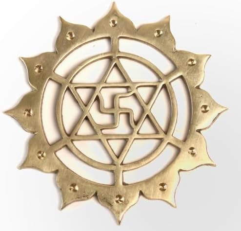 The Spiritual Living Flower Shape Fancy Brass Swastik for Door Entrance ...