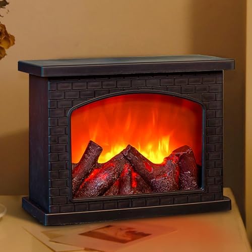 Amazon.com: Fireplace Lanterns Decorative,Small Fake Fire Place,Flame ...