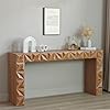 Amazon.com: JIJIWANG Modern Geometric Wooden Console Table – Dark Brown ...