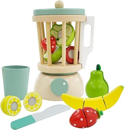 Buy MontyMaestro - Wooden My Little Juicer_ Wooden Fruit Cutting Toys ...