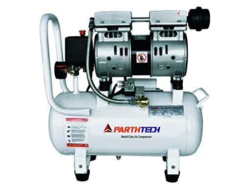 Parth Tech Oil-Free Air Compressor 0.55 HP 30 L Tank (Steel, White ...