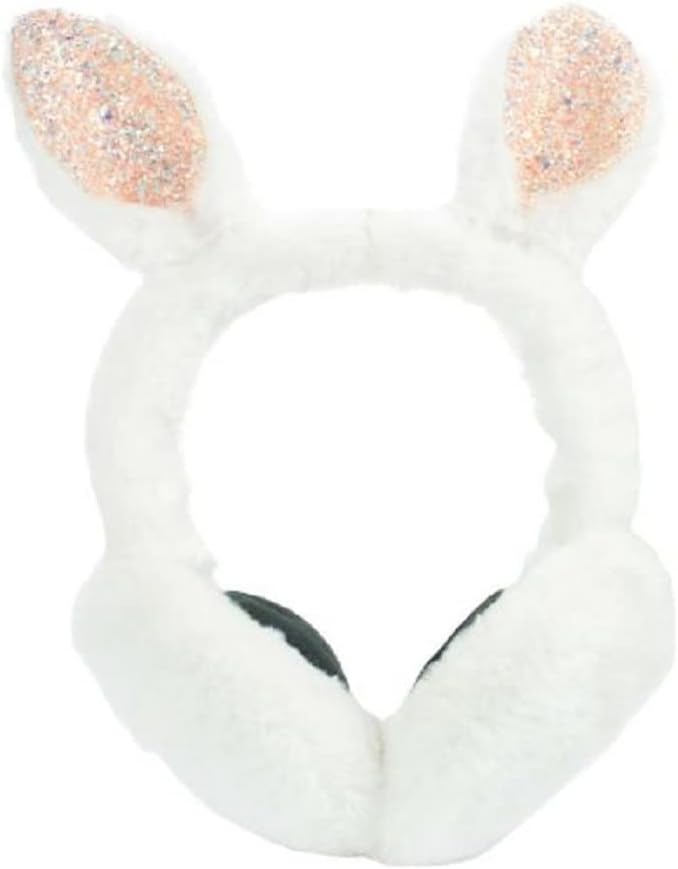 Girls Deluxe Plush Fluffy Rabbit Ear Muffs Panda Earmuffs (Rabbit ...