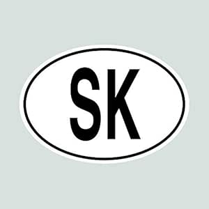 Amazon.com: SK Slovakia Country Code Oval Sticker Decal Vinyl Made in ...