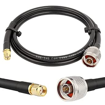 MOOKEERF Cable coaxial N a RP-SMA de 3 pies KMR240 cable N macho a RP-SMA macho conectores RP ...