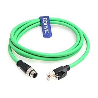 EONVIC M12 Ethernet Cable High Flexible M12 to RJ45 Patch Cord 4Pin D-Coded Industrial Shielded ...