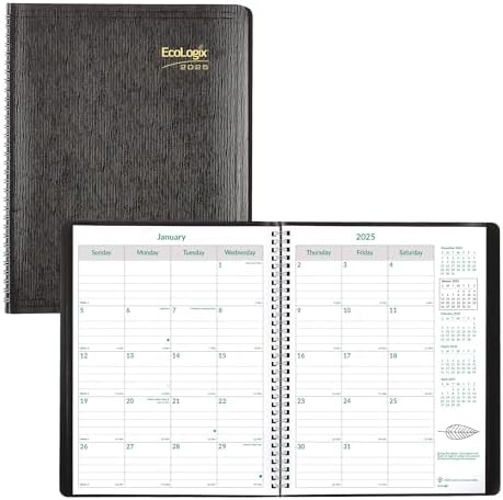 Brownline® 2025 EcoLogix® Monthly Planner, 14 Months, December 2024 to ...