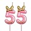 Amazon.com: AOOLADA 55th Birthday Candles, Rose Gold 55 Year Old Number ...