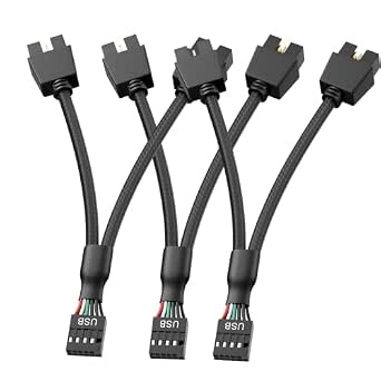 Amazon.com: SSSUWP Motherboard 9pin USB2.0 to Dual 9 pin Extension ...