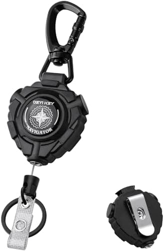 Amazon.com : Retractable Keychain with Belt Clip, Heavy Duty Carabiner ...