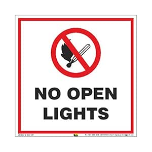 Mr. Safe - No Open Lights Sign Hard Plastic Lamination 8 Inch X 8 Inch ...