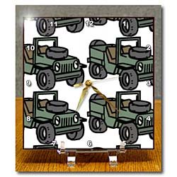 TNMGraphics Jeeps Desk Clock, 6 by 6-Inch : Amazon.in: Home & Kitchen