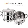 22 CM Euro Steamer Cookware Set with Glass Lid & Handles Stainless ...