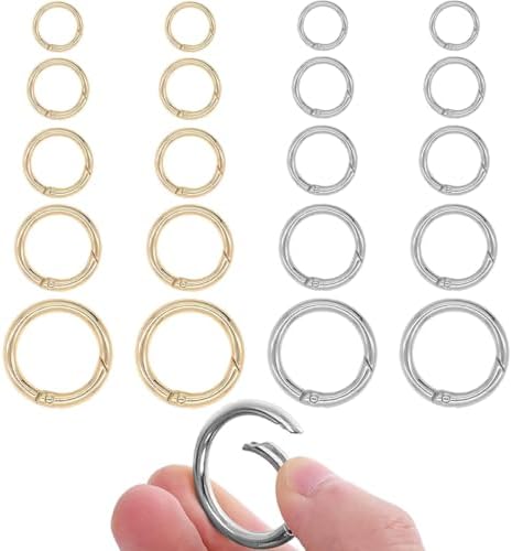 ChAusa 20 Stück Karabiner Rund Set 11/13/17/20/25 mm Mit Feder O Ringen ...