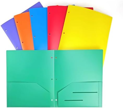 Amazon.com : AUSTARK Plastic Pocket Folders, Project Folders with 3 ...