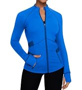 Amazon.com: GYM RAINBOW Workout Jackets for Women, Full Zip Slim Fit ...