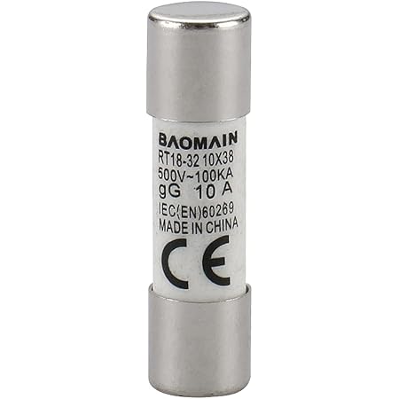 Baomain Fuse Link RT18-32 (RO15 RT14 RT19) Cylindrical Ceramic Tube ...