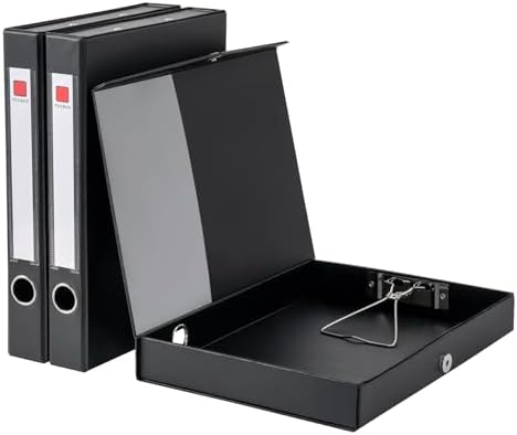GUOKOFF Black Box Files A4, 3 Pack Box File with Document Clip, 45mm ...