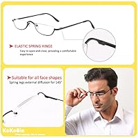 Amazon.com: KoKoBin Half Reading Glasses - 2 Pairs Half Rim Metal Frame Glasses Spring Hinge ...