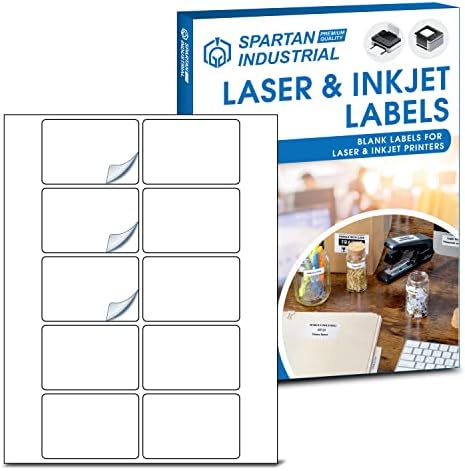 Spartan Industrial Printable Laser Inkjet Labels - 3" X 2" - White, 250 ...