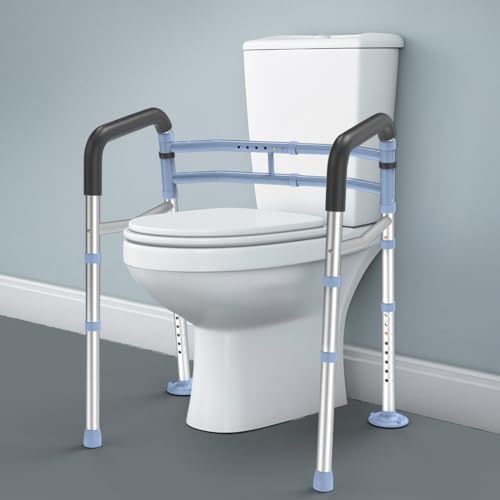 Amazon.com: Delog Stand Alone Toilet Safety Rail - Adjustable Width & Height Fit Any Toilet ...