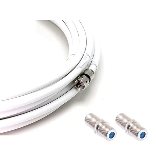 White Coaxial Cable 6FT and 4FT with 2 connectors Set, High-Speed ...