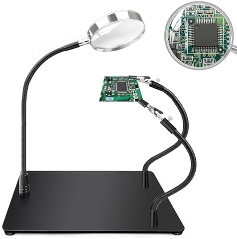 Helping Hands Soldering Station with 6X Magnifying Glass, 2 Adjustable ...