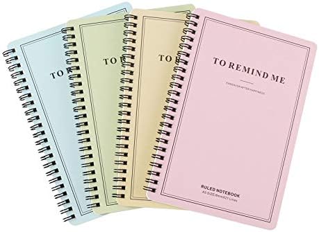 MAXBROTHERS Set of 4 Spiral Notebooks, Ruled Notebook B5, 60 Sheet/120 ...