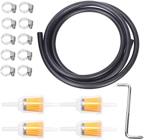 Swpeet 16Pcs 5/16 Inch ID Fuel Line Set, 2 Meter-6.5 Feet Length Black ...