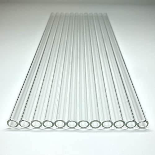 Amazon.com: Glass Tubes 12 Piece, Reusable Glass Straws 12 Inch Long ...