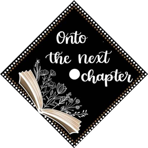 Amazon.com: "Onto the next chapter" Graduation Cap Printed Topper ...