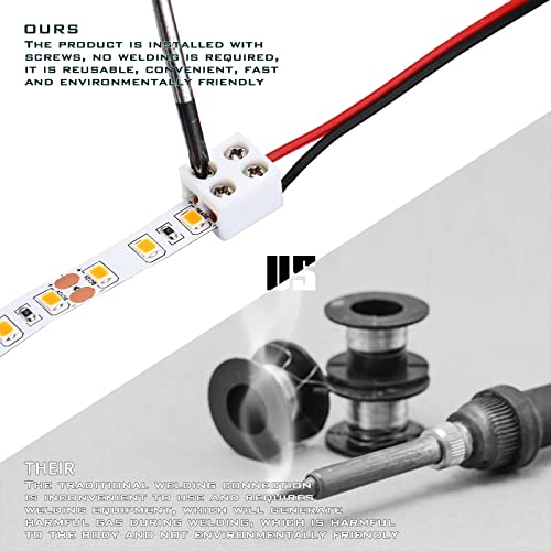 Snapklik.com : 25 Pack Solderless White Led Tape Light Connectors ...