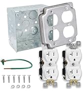 Outlet Box Kit, Includes 4x4'' Drawn Metal Electrical Box, 2 Tamper ...