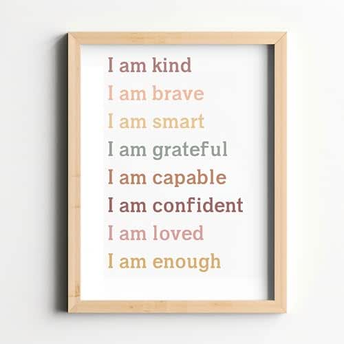 Amazon.com: Wowsweet-Affirmations Art Print for Kids,Classroom Wall Art ...