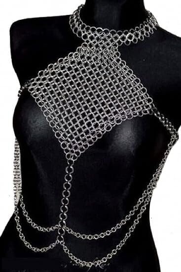 Amazon.com: Chainmail top costume Metal mesh top costume Cosplay ...