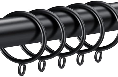 Amazon.com: 40 PCS Black Curtain Rings, Curtain Rings with Eyelet Apply ...