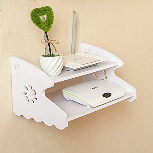 Shah Handicrafts Double Layer Wall Mounted Shelf for WiFi Router/Set ...